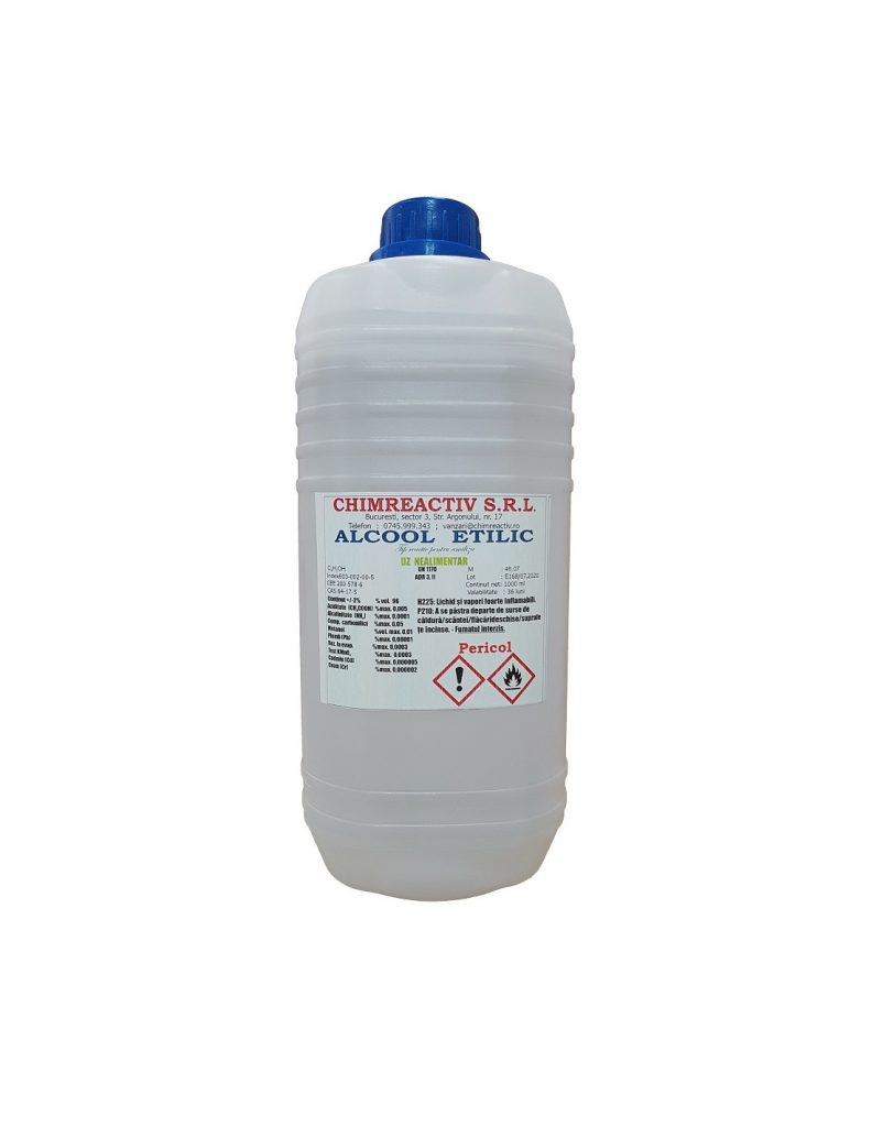 Alcool Etilic PA 96%, Denaturat, 1 Litru - Distrimed